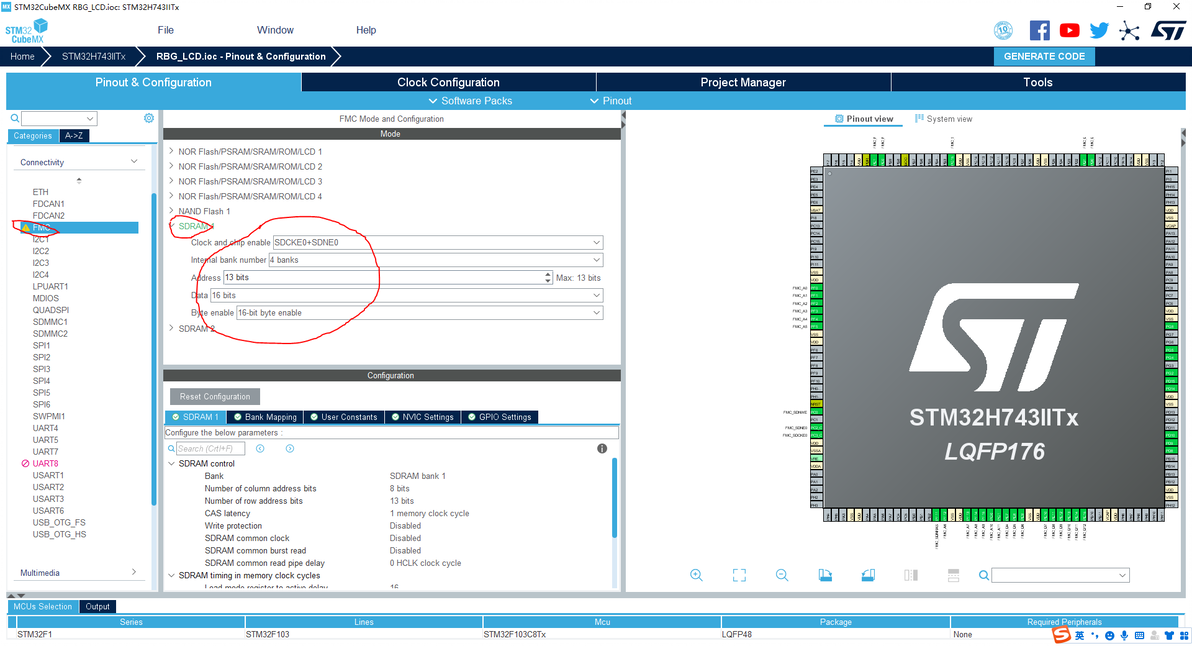 【教程】STM32H743驱动RGB屏幕并移植LVGL v8.0 - 哔哩哔哩