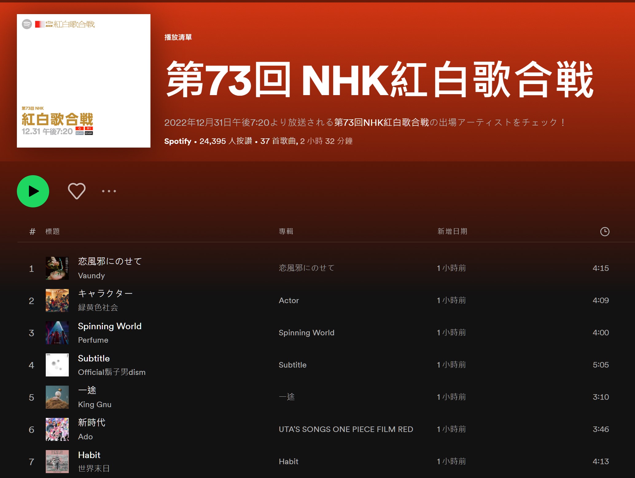 第73回nhk紅白歌合戦 出場歌手 歌曲清單 哔哩哔哩
