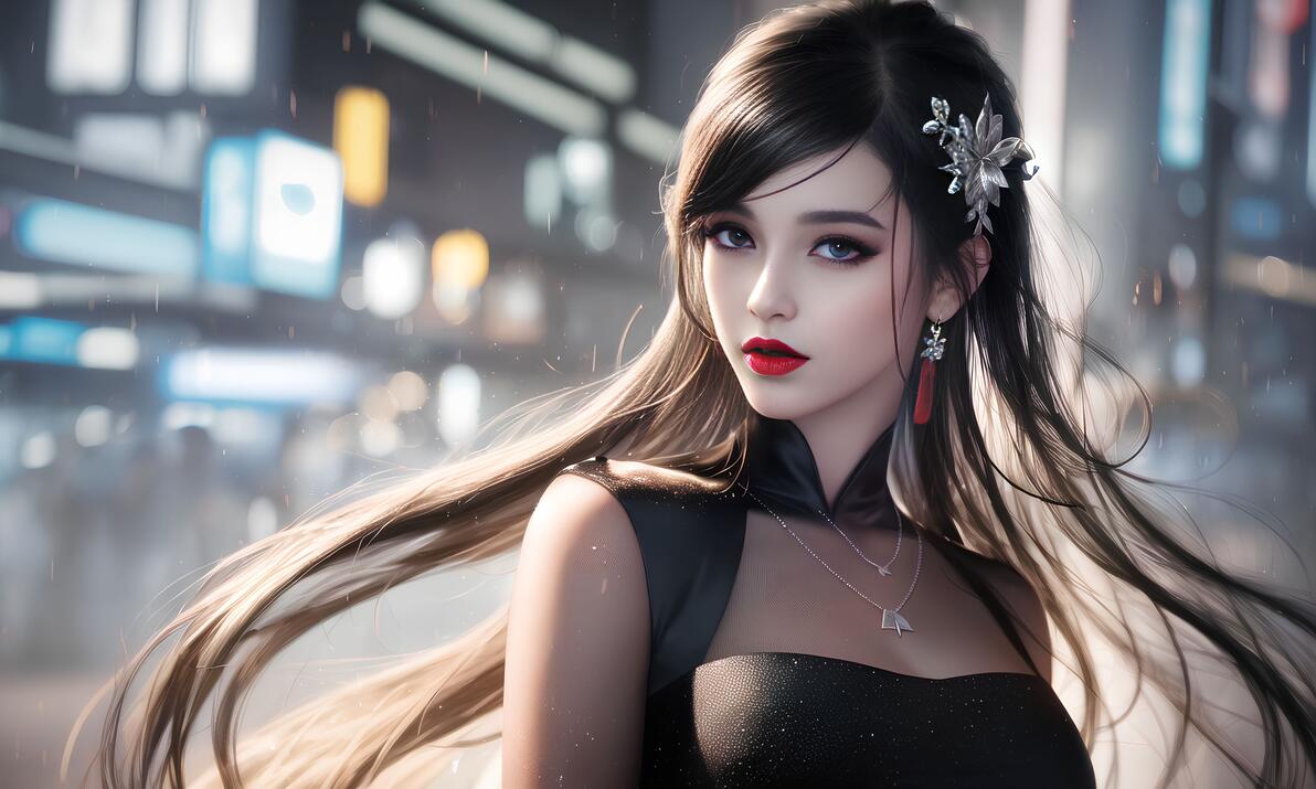 霓虹背景国风2.5dAI绘画图集动漫卡通二次元手机电脑高清壁纸CG - 哔哩哔哩