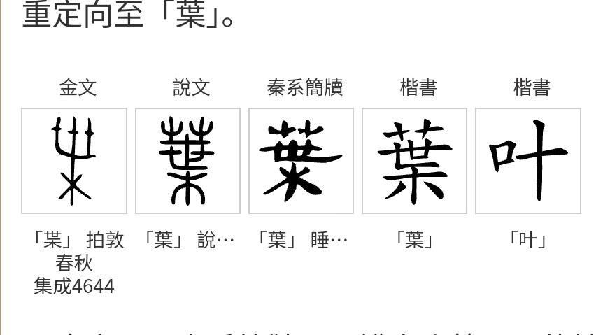 简体字与繁体字：叶和葉枼 哔哩哔哩