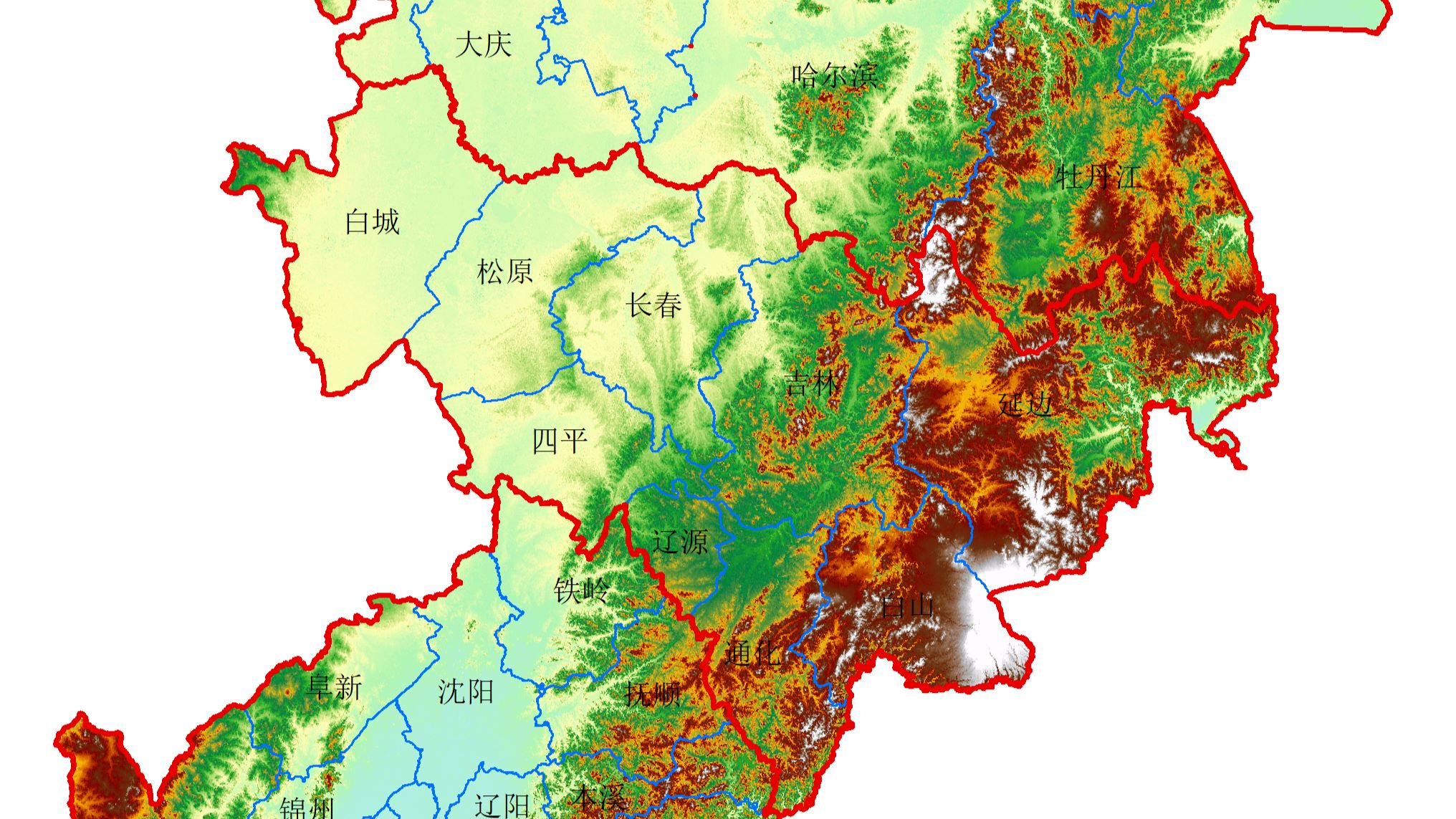东北三省地形图分享 - 哔哩哔哩