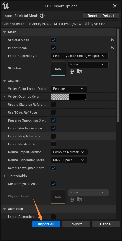 【UE5学习笔记】MMD原神模型导入UE5 - 哔哩哔哩