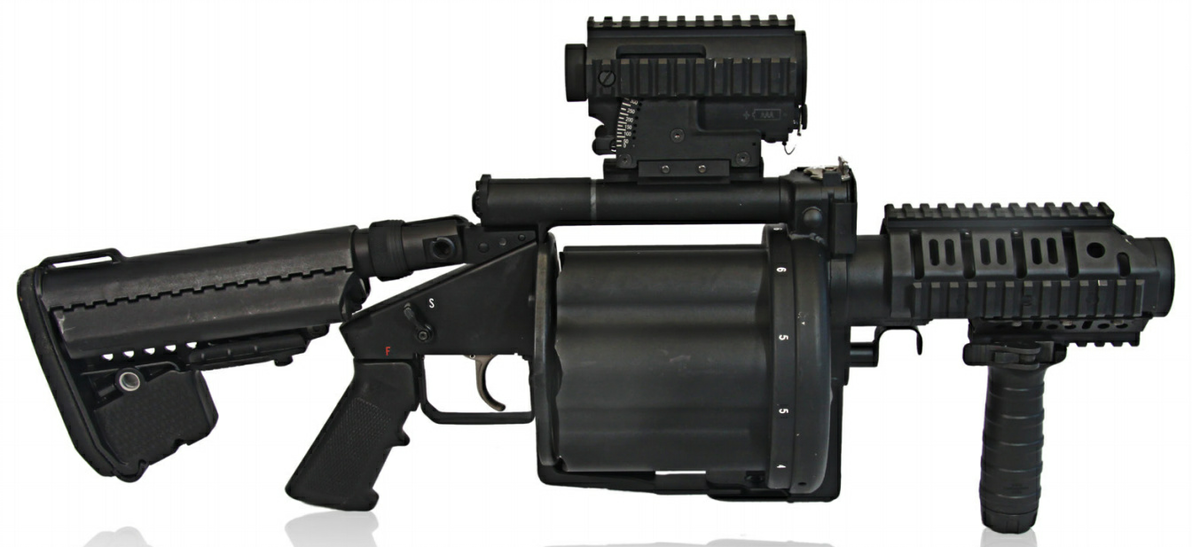 【轻武器频道】Milkor MGL单兵榴弹发射器 —— 连发转轮式 - 哔哩哔哩