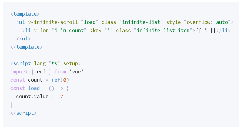 Vue3中按需使用v-infinite-scroll（无限滚动）的坑！ - 哔哩哔哩