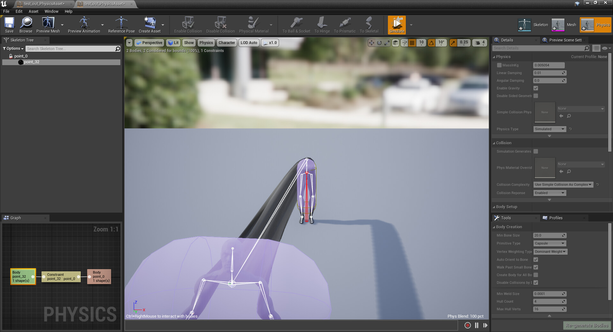 Unreal Physics Asset的缩放问题 - 哔哩哔哩