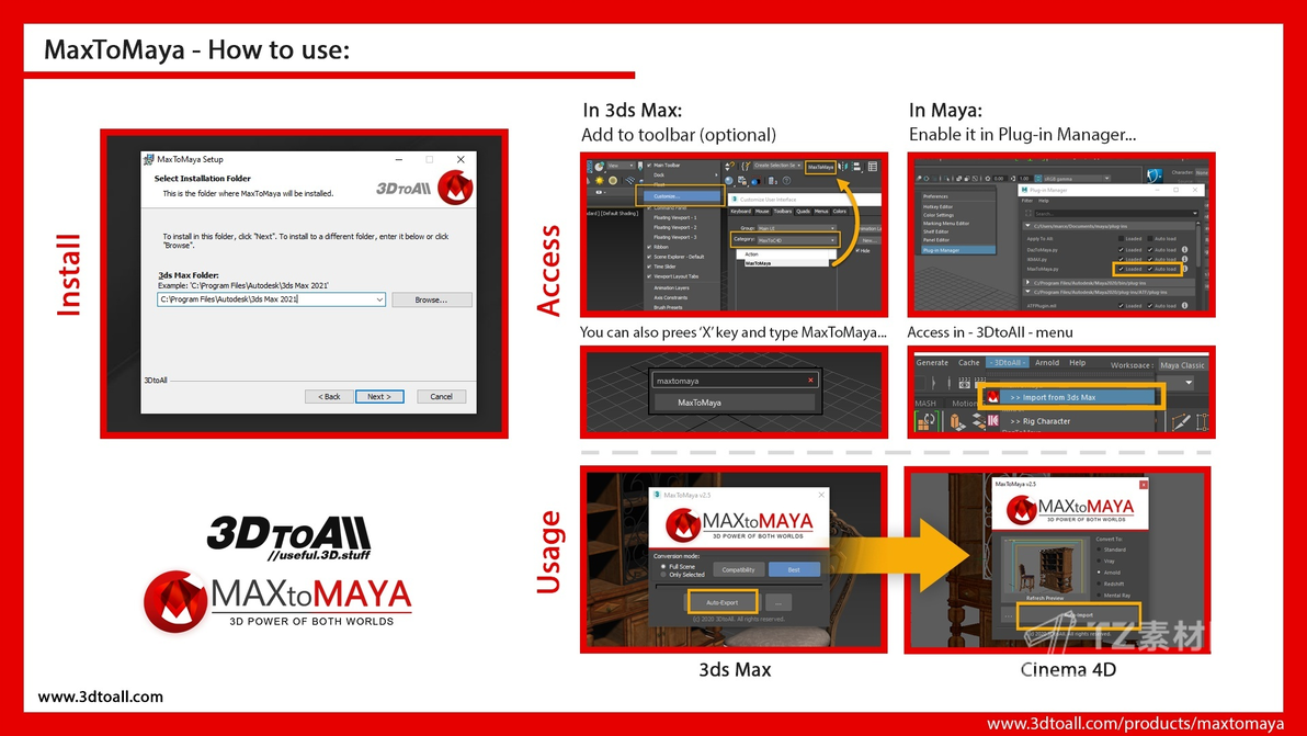 3DMAX转Maya插件 MaxToMaya v2.9 中文汉化版 - 哔哩哔哩