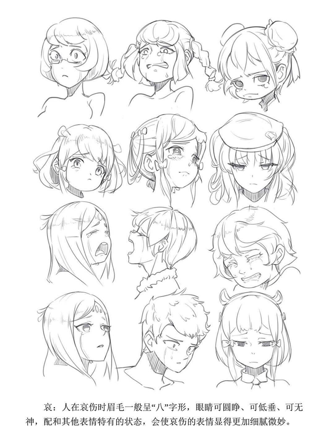 【绘画素材】各种面部表情画法参考合集，画表情僵硬木讷的宝子有福啦！ - 哔哩哔哩