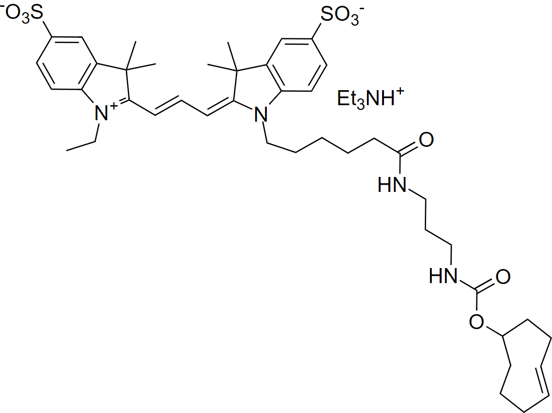 三甲川荧光染料 Cy3反式环辛烯，Cy3 TCO，激发波长（nm）：554，发射波长（nm）：568 - 哔哩哔哩