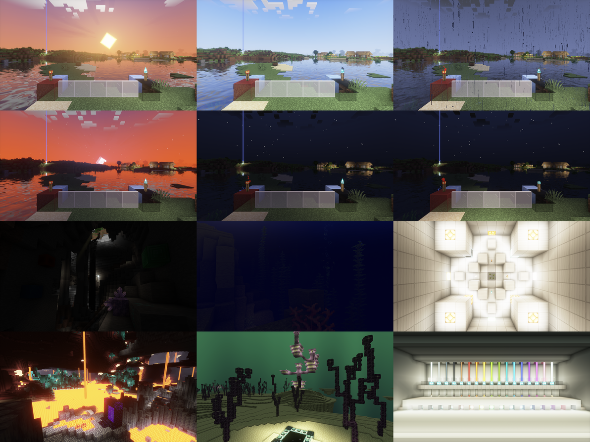 Iris加载器下《我的世界》80款光影的效果测试图 - 哔哩哔哩