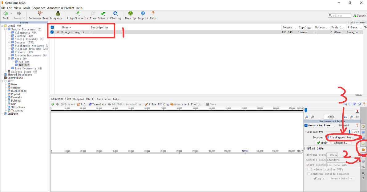 个人学习记录：叶绿体注释在线网页Geseq和CPGAVAS2的试用，以及用geneious软件注释 - 哔哩哔哩