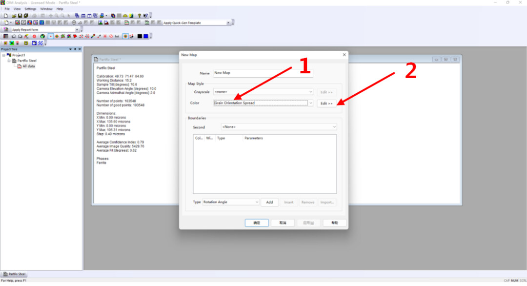EBSD数据分析教程——OIM analysis如何用GOS map表征部分再结晶组织 - 哔哩哔哩