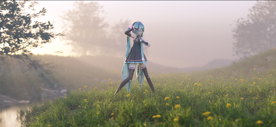 blender/mmd草地场景的配布及使用方法 - 哔哩哔哩