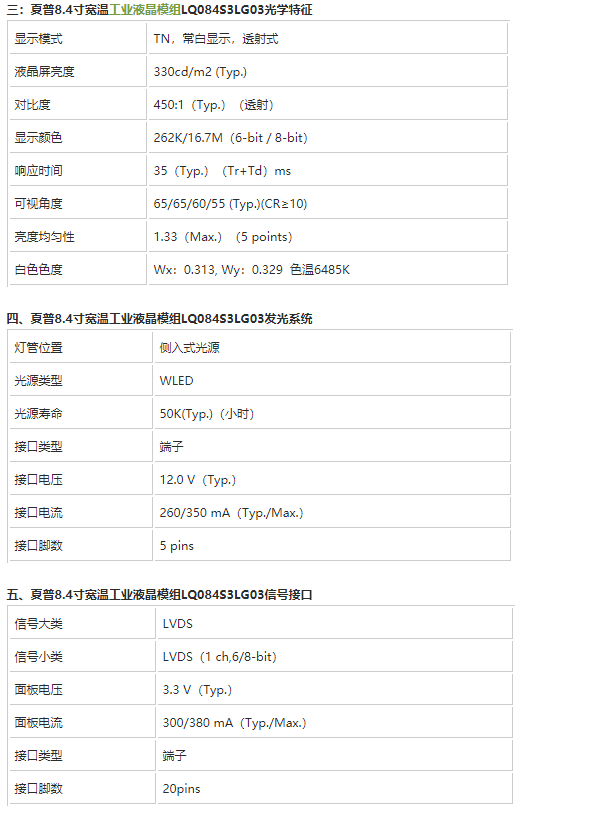 夏普8 4寸工业液晶屏lq084s3lg03 哔哩哔哩