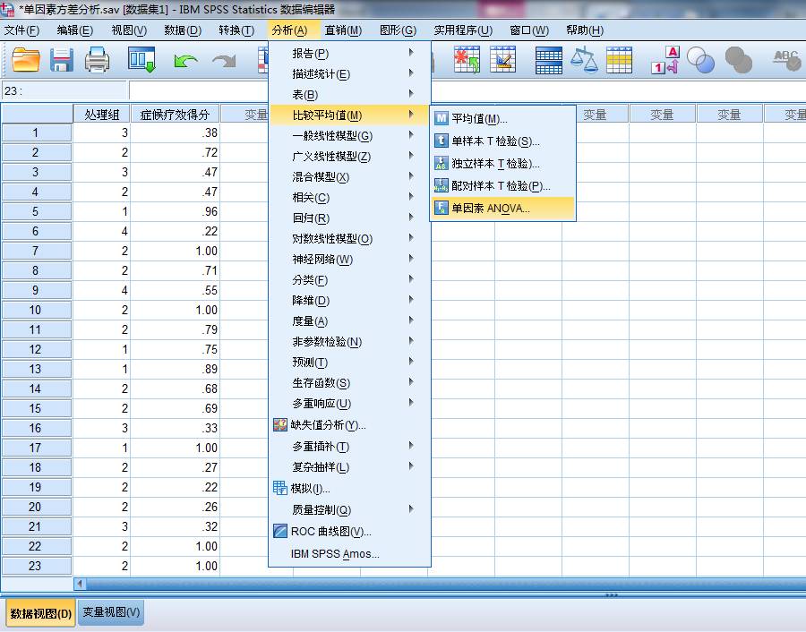 Spss单因素方差分析视频教程(spss单因素方差分析操作及输出结果解读,三线表制作) 哔哩哔哩