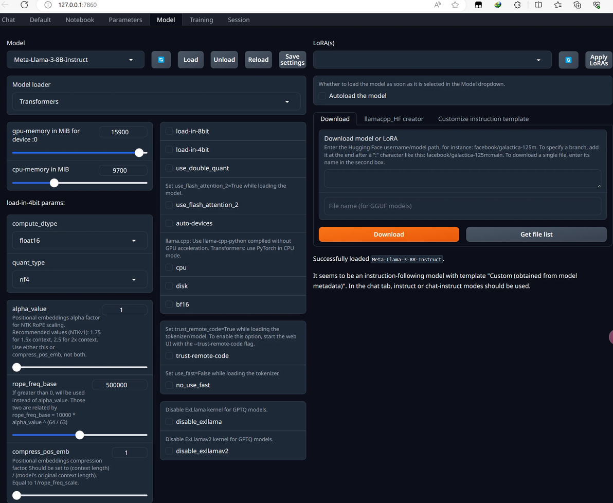 文本生成:text-generation-webui安装部署及使用 - 哔哩哔哩