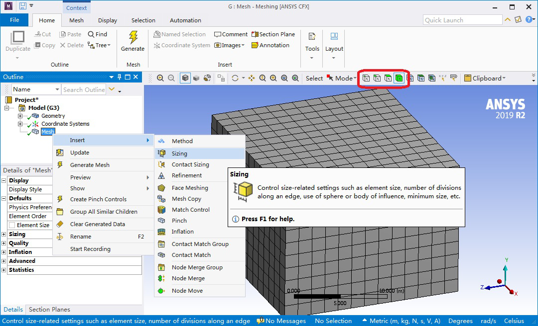 ansys meshing网格尺寸控制基础操作 - 哔哩哔哩