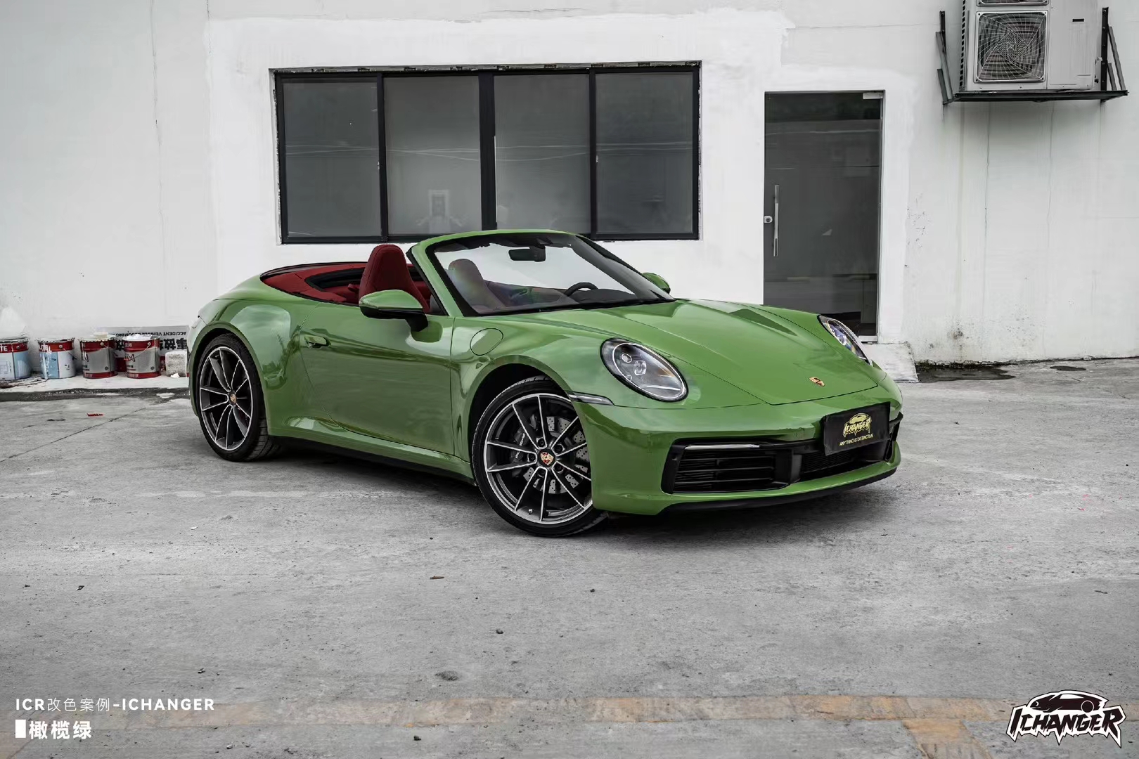 保时捷911-Ichanger改色膜橄榄绿，恬静轻快明亮的视觉效果 - 哔哩哔哩