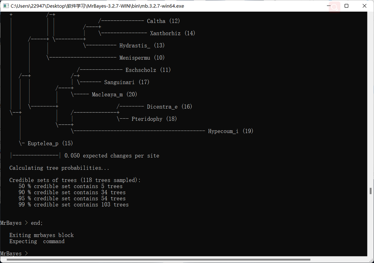 个人学习记录：建树流程3——MrBayes的使用 - 哔哩哔哩
