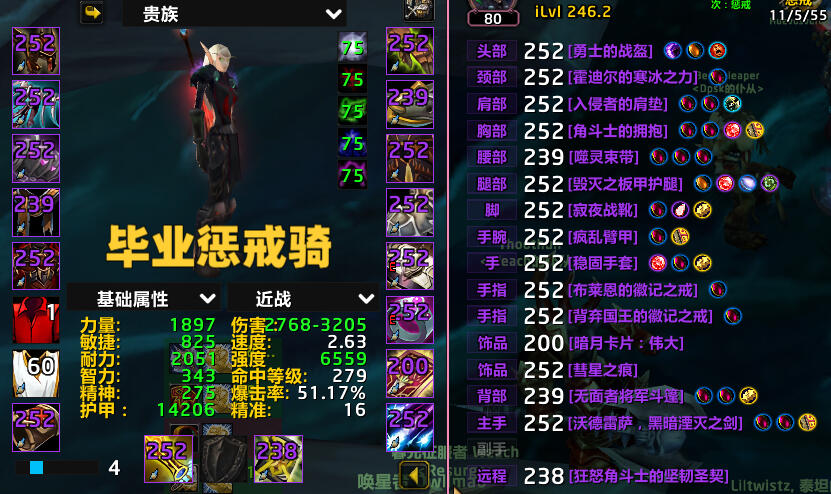 魔兽WLK：P2毕业惩戒骑秀属性，高价入手BIS装备，DPS全职业垫底 - 哔哩哔哩