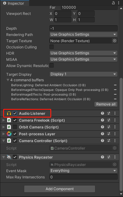 Unity添加音频无声音，提示：There are no audio listeners in the scene.解决方法 - 哔哩哔哩