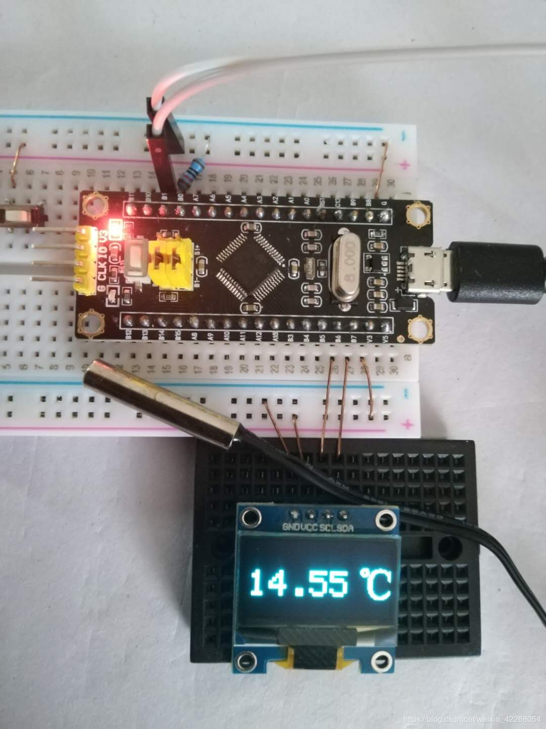 Arduino STM32用NTC热敏电阻 OLED显示屏制作温度计 - 哔哩哔哩