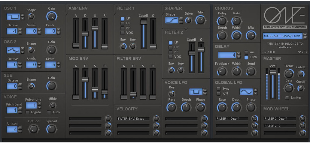 Kilohearts出品合成器插件kHs ONE停止开发，永久免费 - 哔哩哔哩