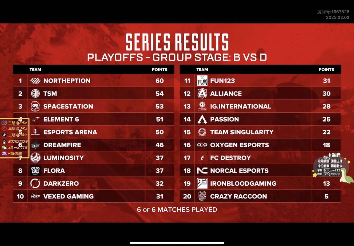 ALGS世界赛2023 Day2 Bvs - 哔哩哔哩