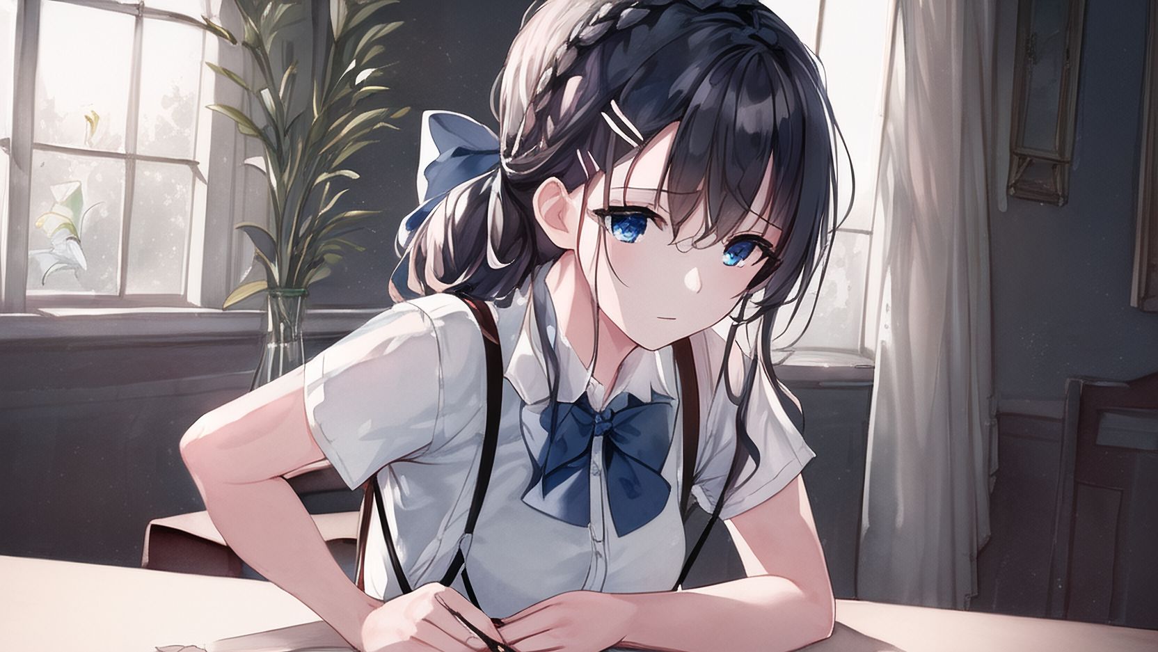 【novelai】美图 复古风 画室中的少女(ai绘画词条tag分享) 哔哩哔哩