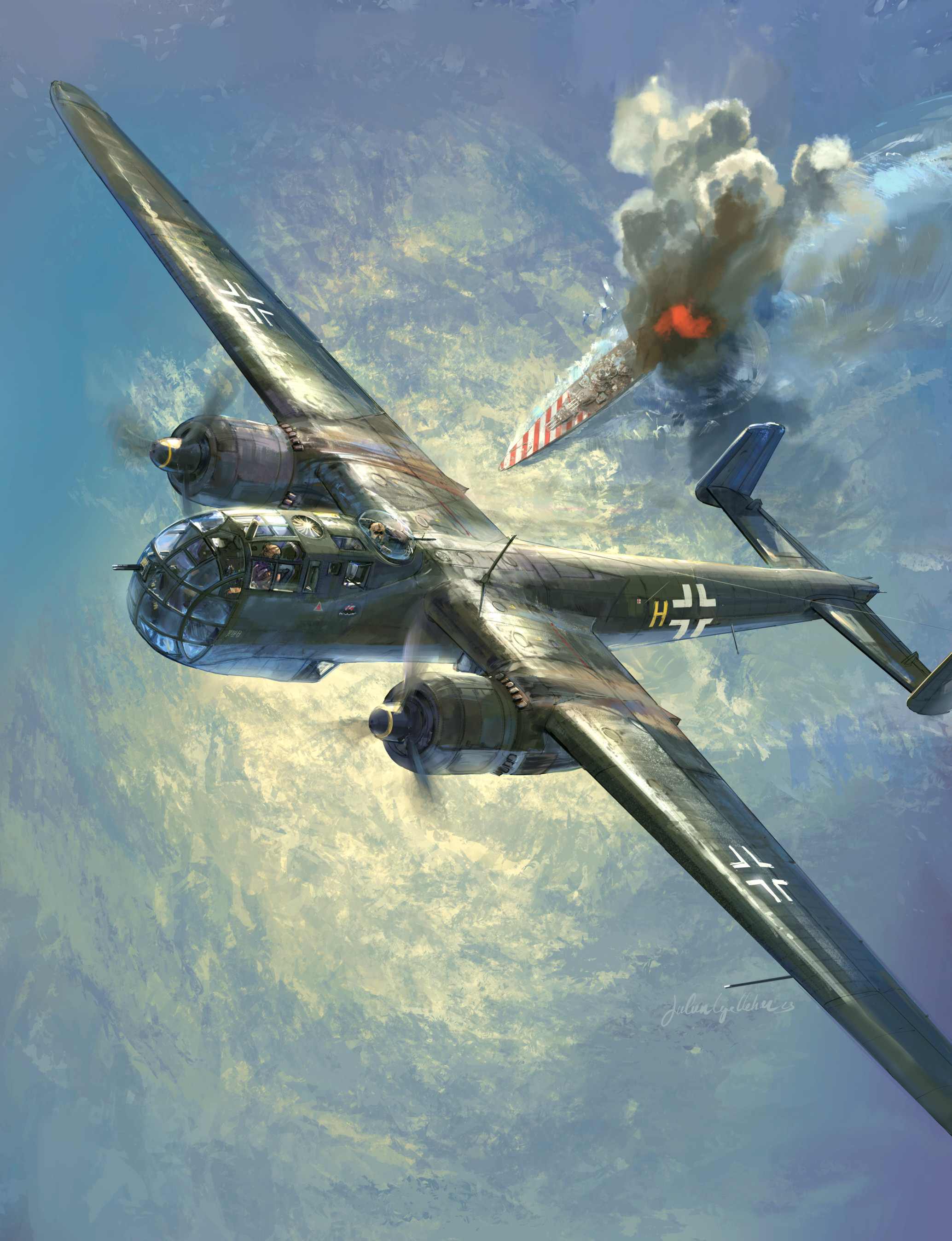 二战德国空军旧照(6)“罗马号”杀手-道尼尔DO217轰炸机 - 哔哩哔哩