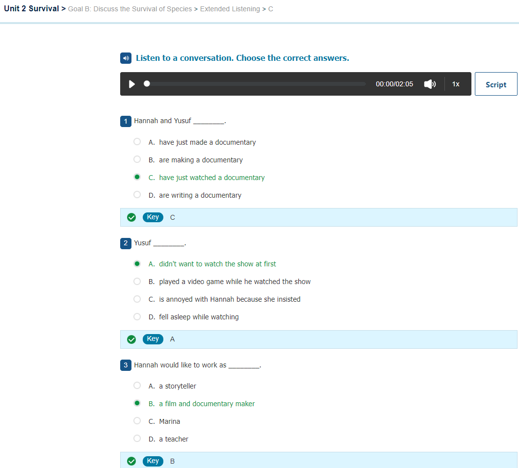 新世界交互英语第二版视听说Unit 2 Survival答案 - 哔哩哔哩