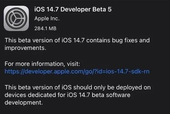 iOS14.7 beta5 发布，修复 WiFi 符号漏洞 - 哔哩哔哩