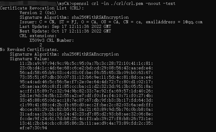 OpenSSL命令行：自建CA&操作CRL - 哔哩哔哩