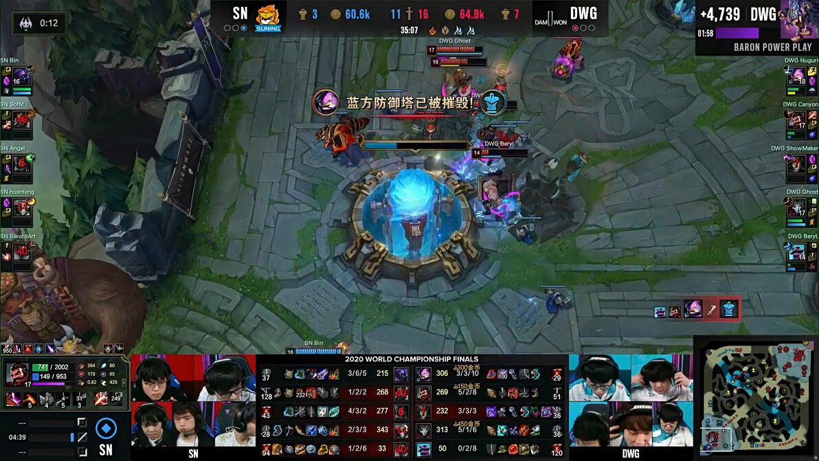英雄联盟全球总决赛S10战报丨SN折戟沉沙，DWG夺冠，LCK五冠重回第一赛区！ - 哔哩哔哩