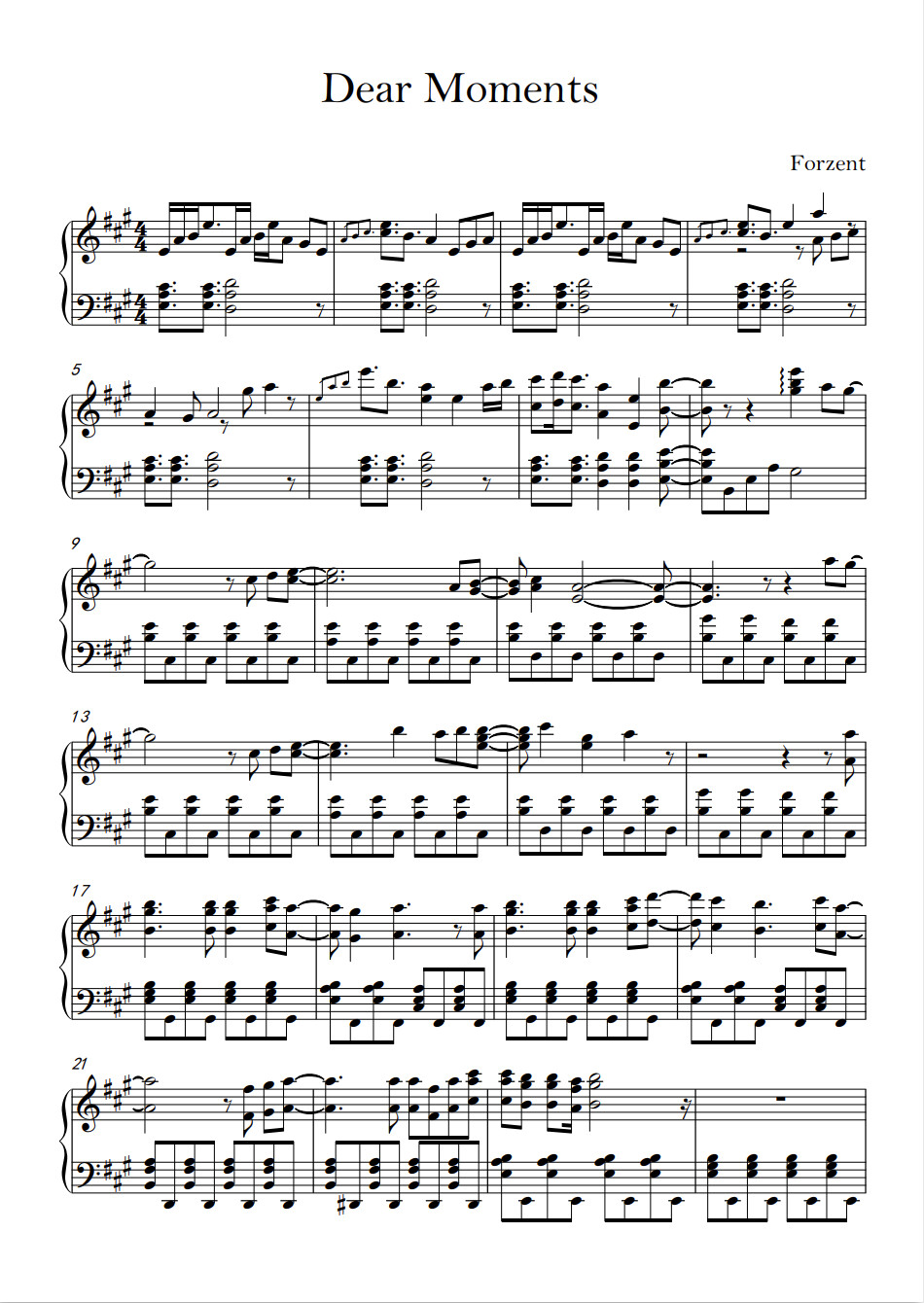 Dear Moments 钢琴谱 - 哔哩哔哩