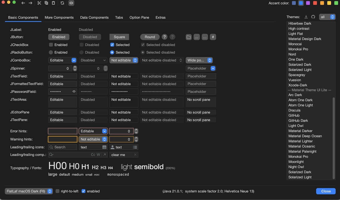 JetBrains项目经理改写的 Swing 扁平风格主题项目FlatLaf - 哔哩哔哩