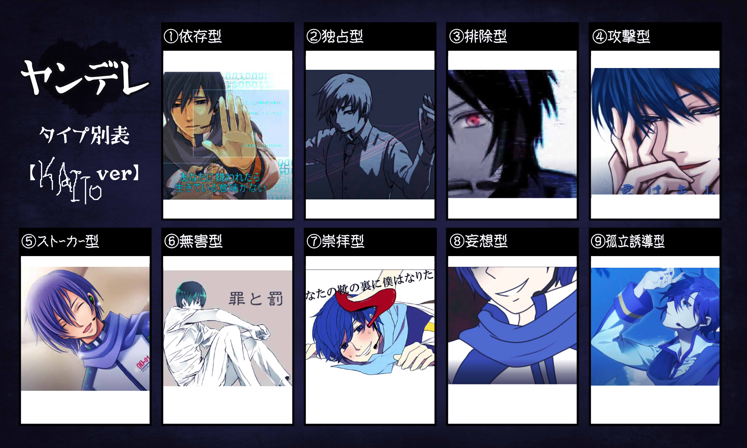 KAITO的九型病娇表 - 哔哩哔哩