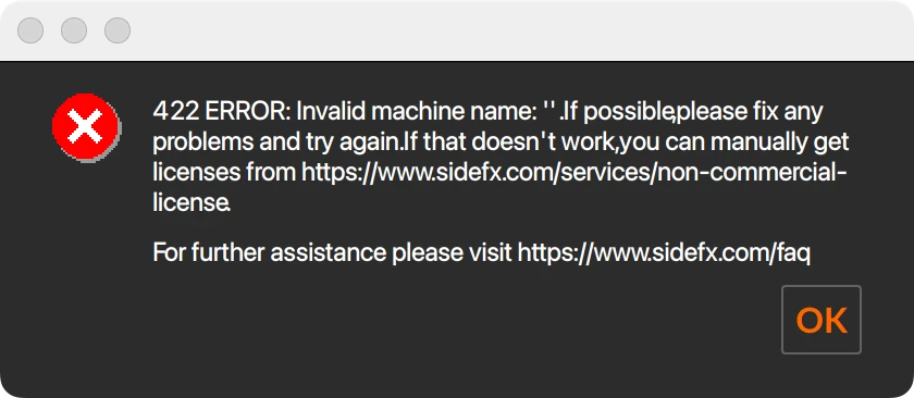 Houdini licenses认证失败解决（422 ERROR） - 哔哩哔哩