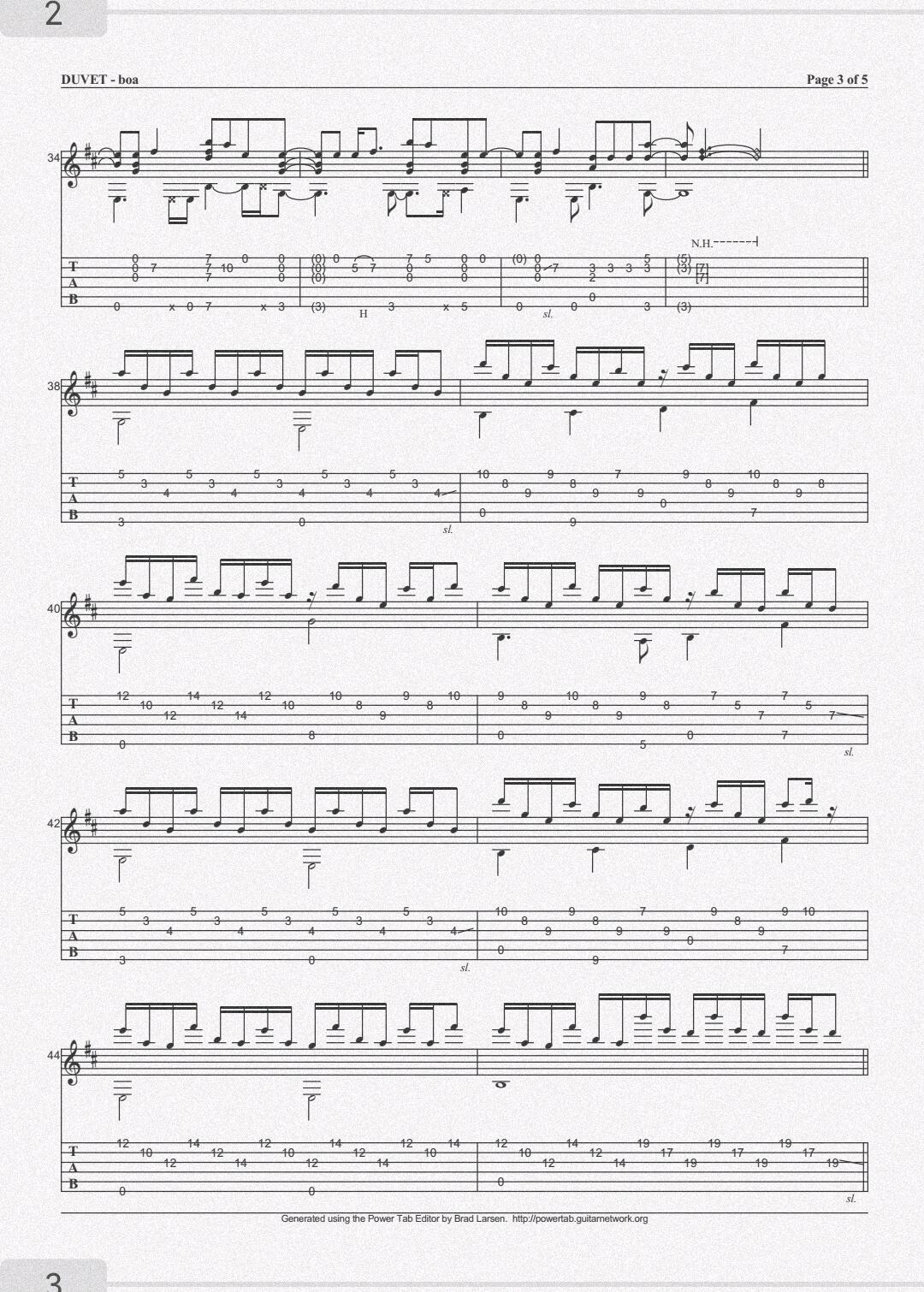 duvet lain boa 吉他指弹谱 - 哔哩哔哩