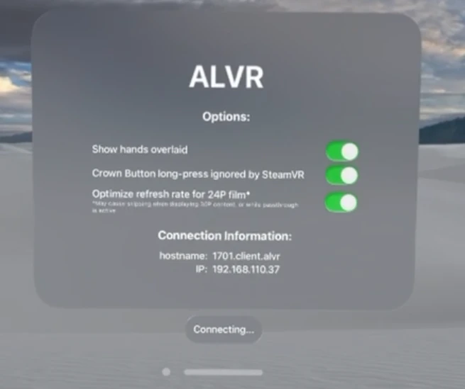 vision pro 通过ALVR串流电脑玩SteamVR游戏教程 - 哔哩哔哩