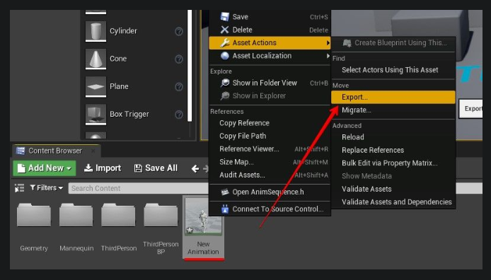 将UE4动画、模型场景导入导出到UNITY ，以及Cascadeur编辑动作 - 哔哩哔哩