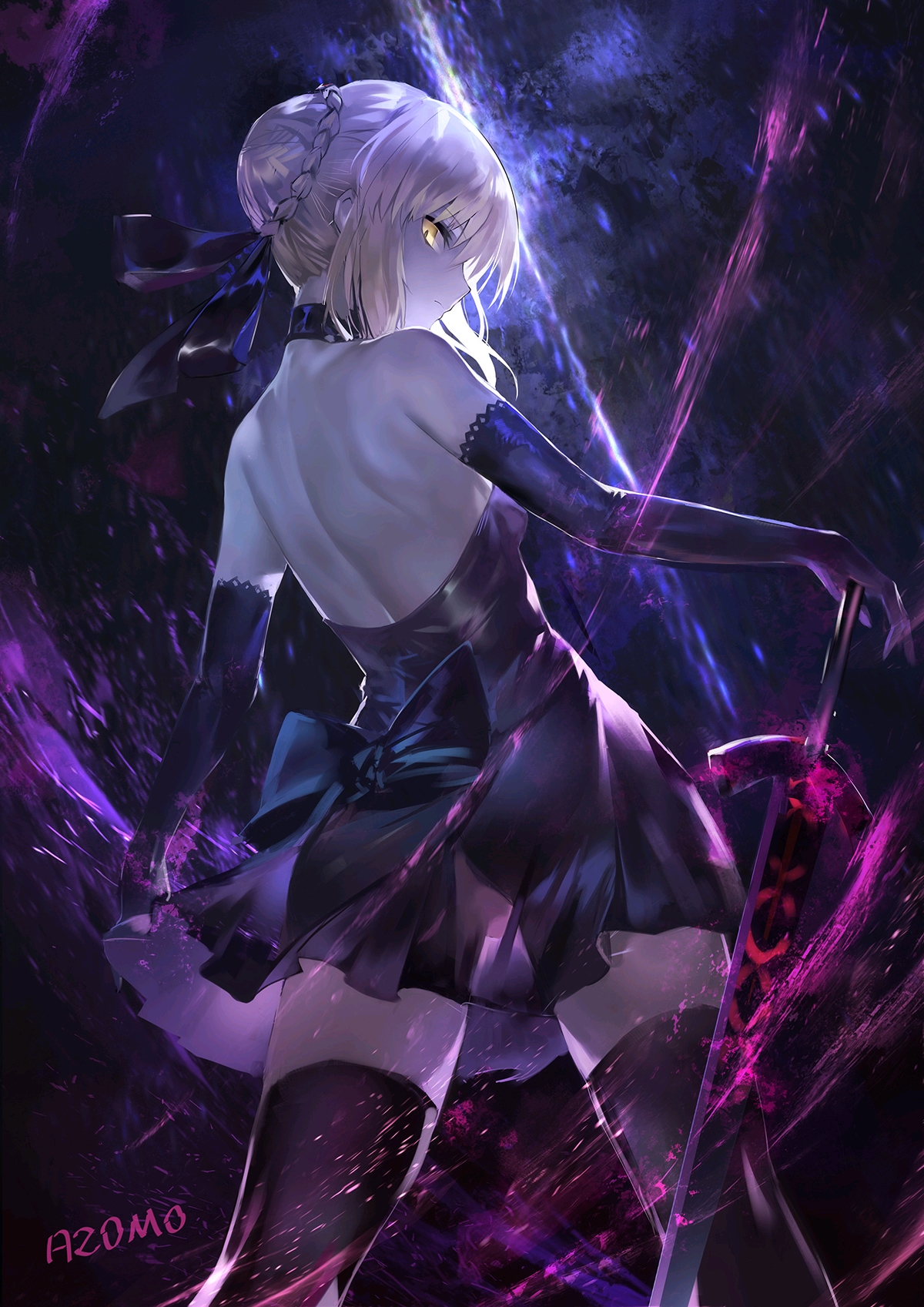 搬运【fate】saber Alter黑呆毛吾王贞德尼禄的几张插画壁纸 哔哩哔哩