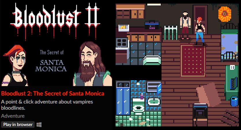 《Bloodlust - Santa Monica》一款粉丝向《VTM-Bloodlines》致敬的同人像素游戏 - 哔哩哔哩