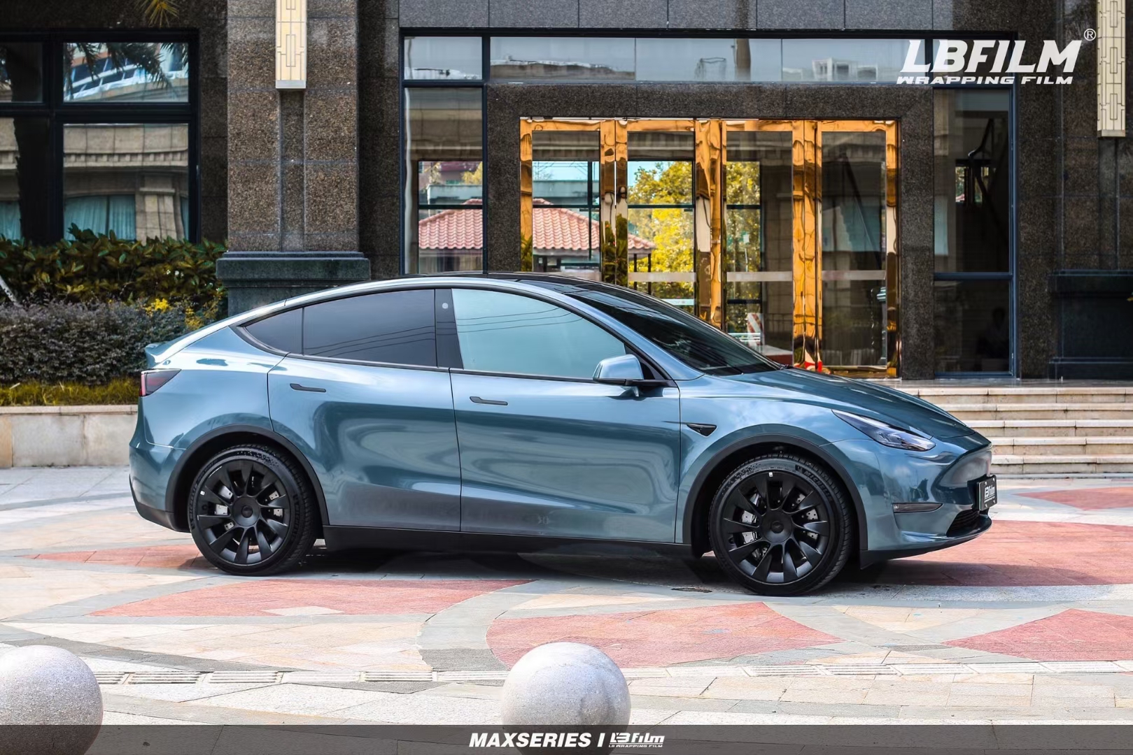 特斯拉modelY-LB改色膜原厂漆青山黛，文艺清新玩转浪漫 - 哔哩哔哩