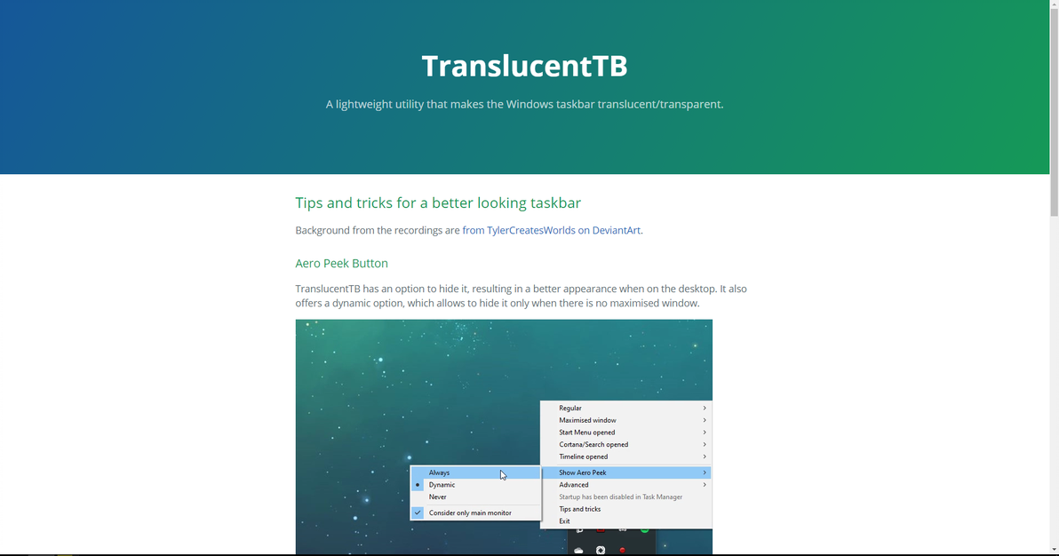 Win10透明任务栏工具 TranslucentTB - 哔哩哔哩