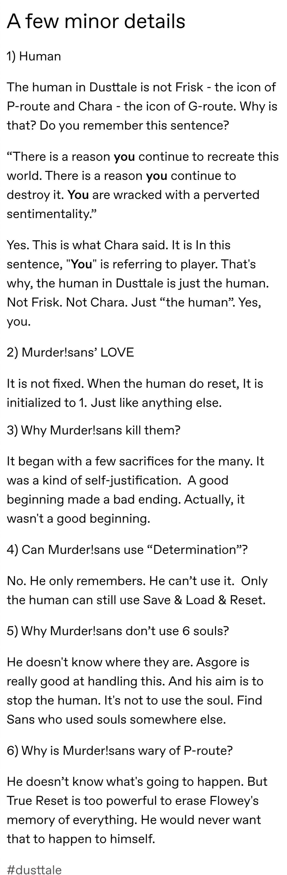 Murder!sans官方设定科普向（Tumblr上面Ask _ dusttale已更新至2021年10月7日） - 哔哩哔哩