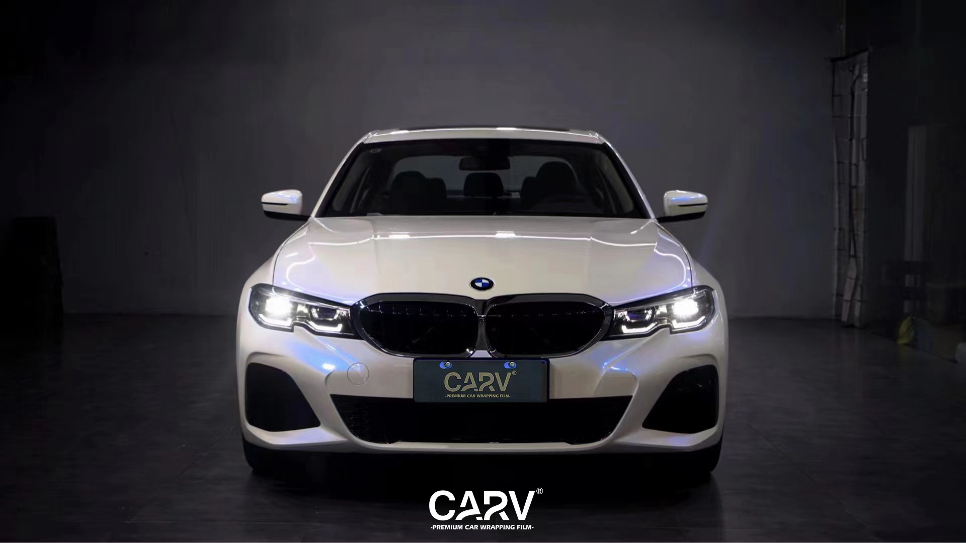 宝马325li卡孚改色膜贝壳白变蓝，不魅不妖 - 哔哩哔哩