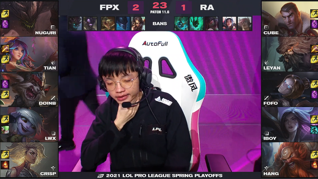 FPX淘汰RA！观众热议：难怪EDG放走iBoy，关键时刻总掉链子 - 哔哩哔哩