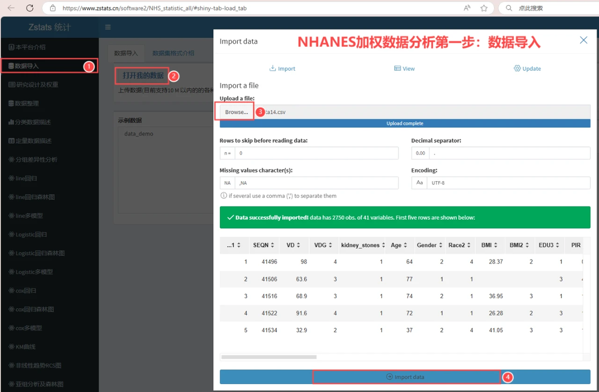 挑战半天搞定一篇NHANES！加权数据分析，0代码1分钟搞定全部图表！ - 哔哩哔哩