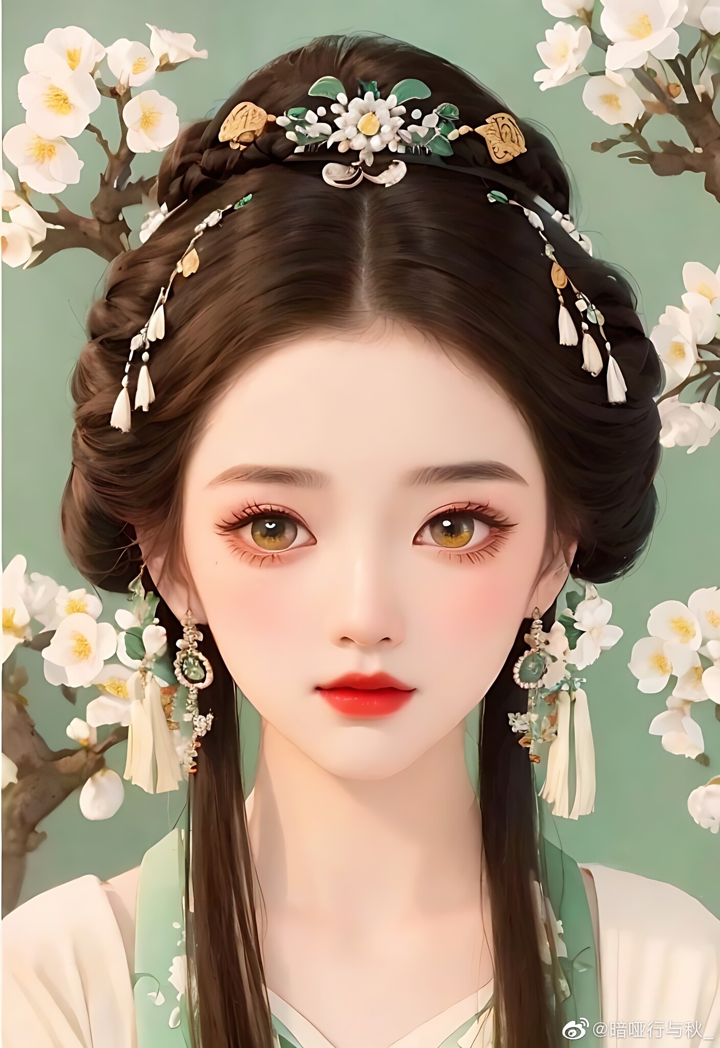 Ai绘画 国风 千秋无绝色,悦目是佳人|女生头像 032 哔哩哔哩