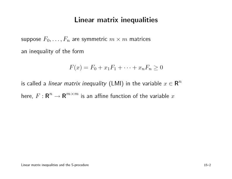 Linear matrix inequalities and the S-procedure(线性矩阵不等式和S-引理) - 哔哩哔哩